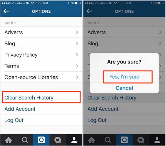 How Do I Erase Or Wipe Instagram Search History On IPhone 